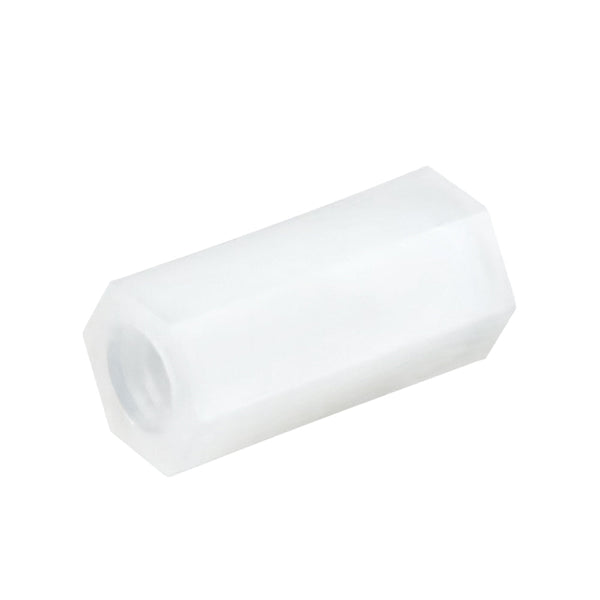 Nylon 6/6 Plastic Hex Standoff 4.5mm Hex, 19 mm Long, M3 x 0.5 mm Thre ...